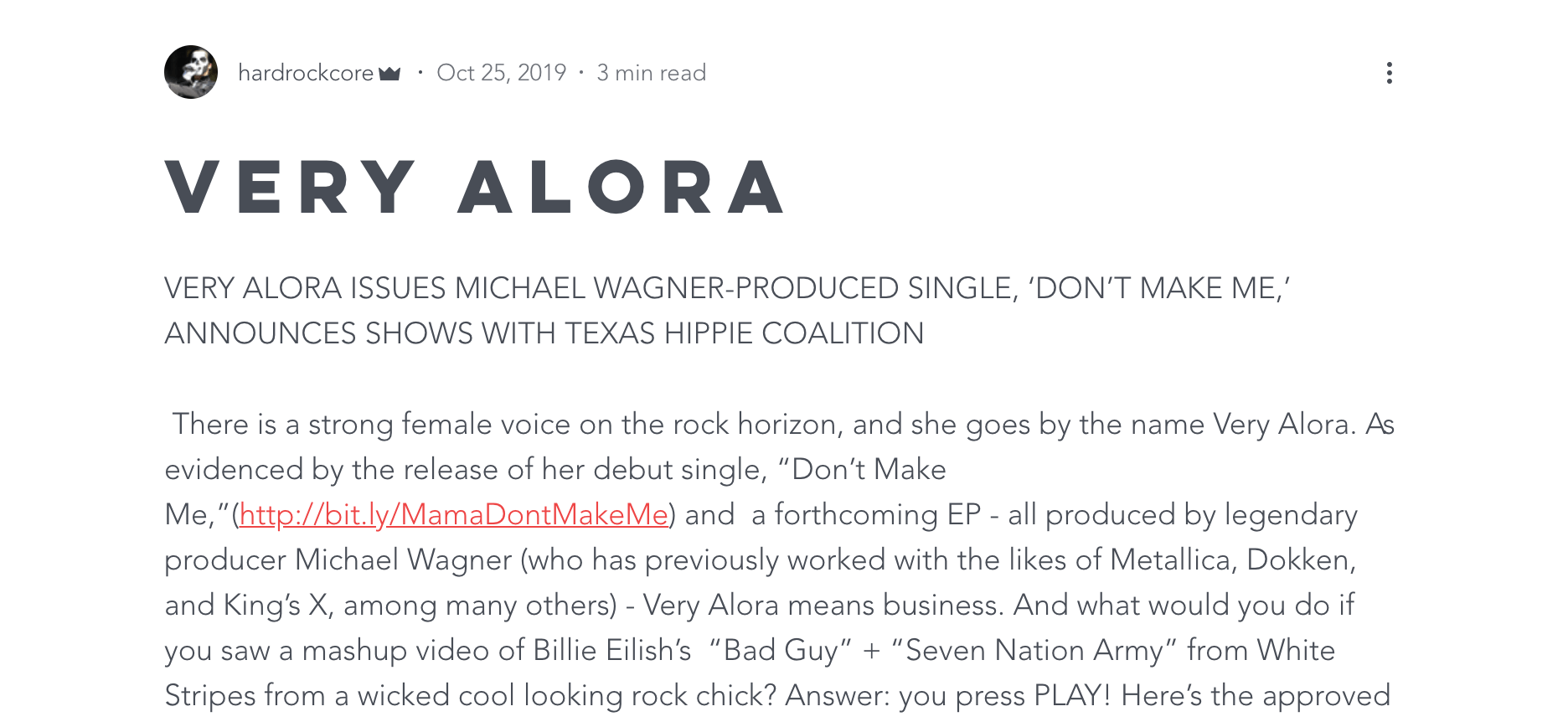 Hard Rock Core Blog - Very Alora - Daredevil Production